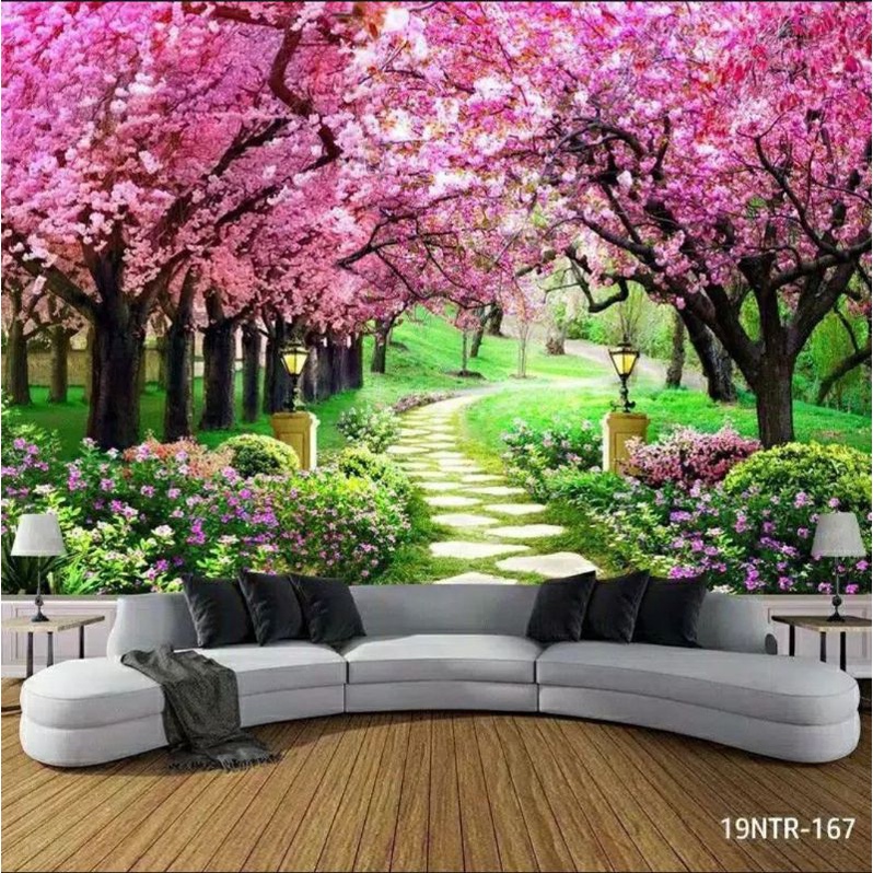 Jual WALLPAPER MURAH MOTIF BUNGA SAKURA 3D - Wallpaper promo bunga ...