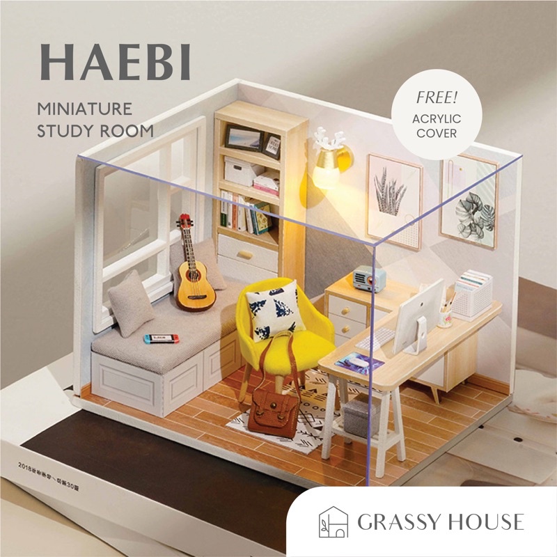 Jual [GRASSY] HAEBI DIY Cute Miniature House Study Room - Set Miniatur ...