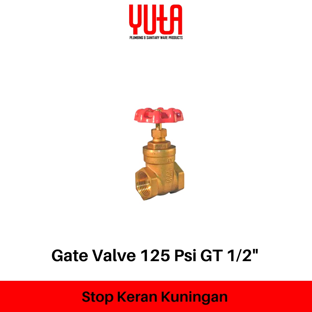 Jual Yuta Stop Keran Kuningan / Gate Valve 125 Psi GT 1/2" | Shopee ...