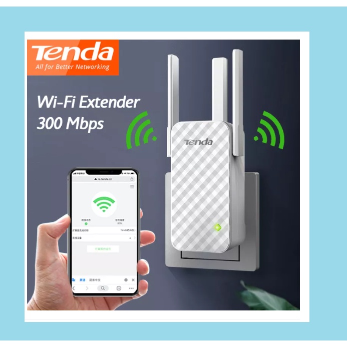 Jual Tenda A12 Wireless Wifi Router Repeater Extender 300Mbps Wall ...