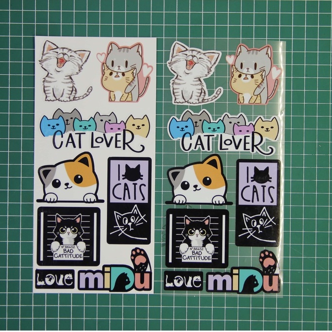 Jual sticker doodle cat/midu/cat lovers/miauw waterproof stiker tumbler ...
