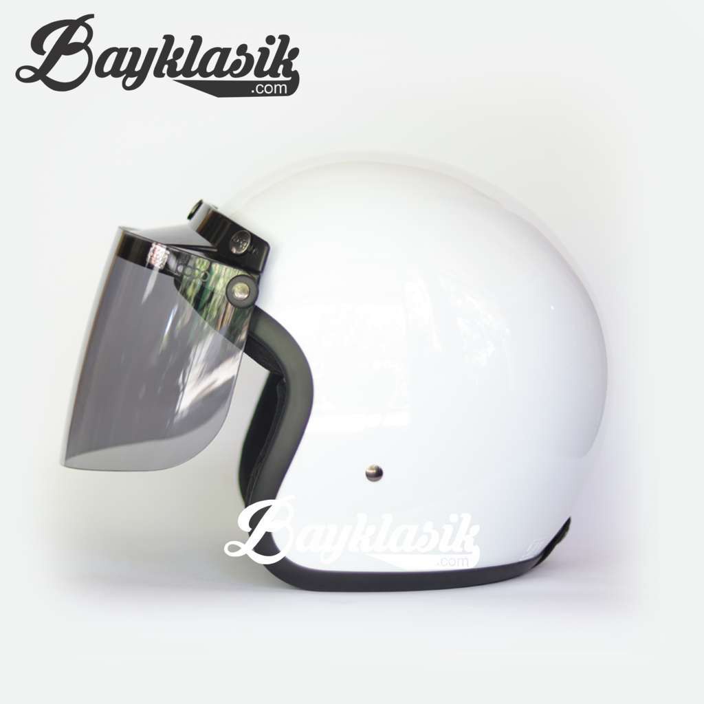 Jual Helm Bogo Putih Glossy Polos + Kaca Bogo SNI Ukuran Dewasa ...