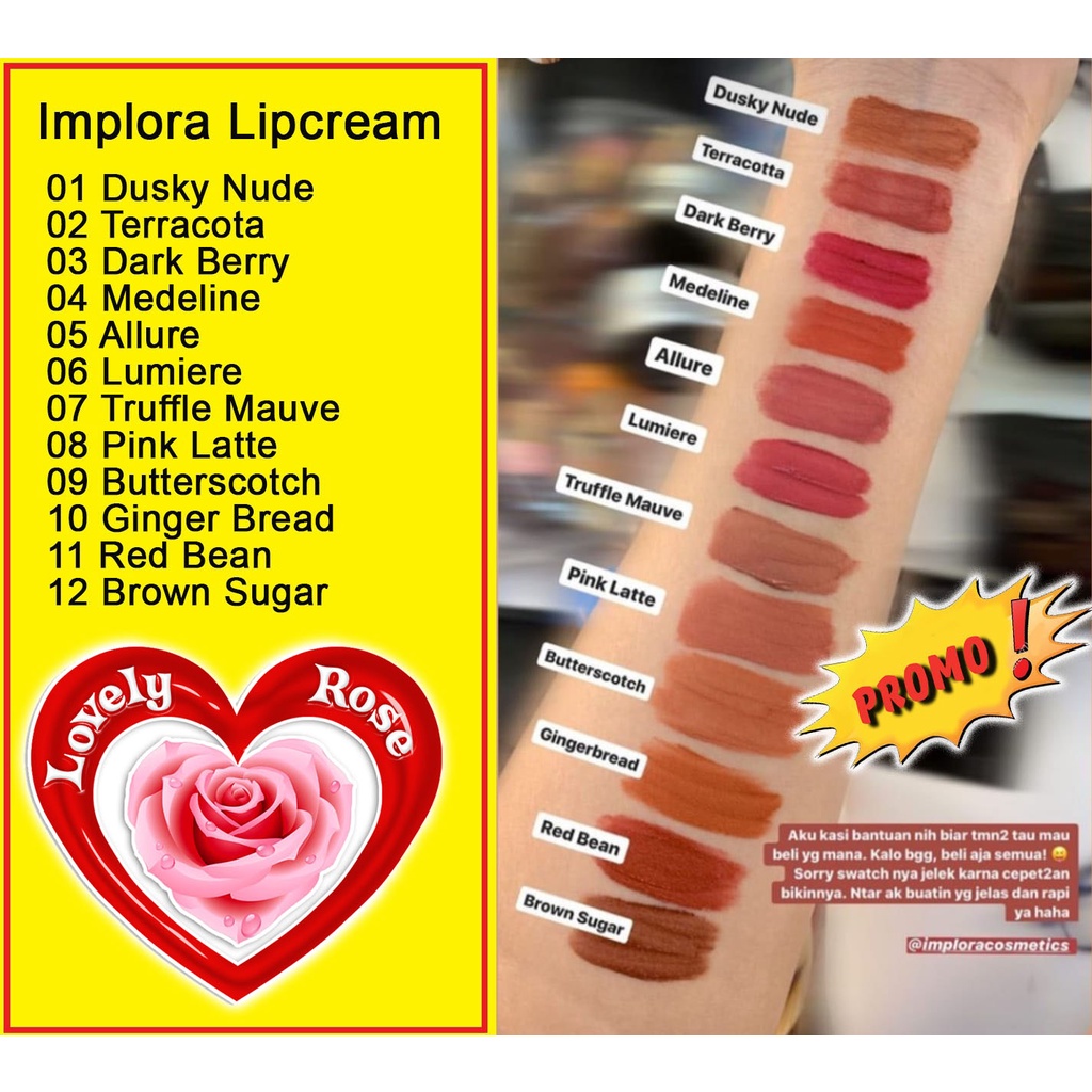 Jual IMPLORA LIPCREAM MATTE / IMPLORA LIP CREAM | Shopee Indonesia