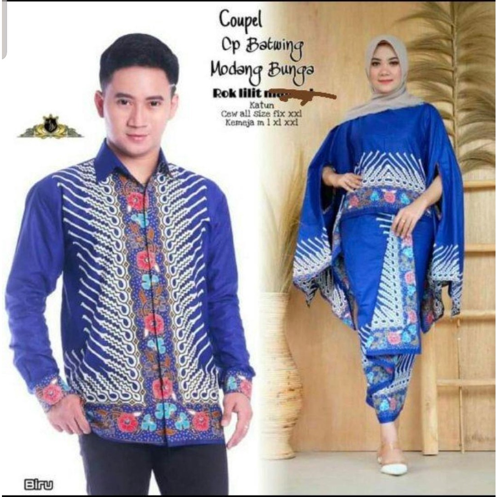 Jual Couple Batwing Modang Bunga Modern By Khansa Batik | Couple ...