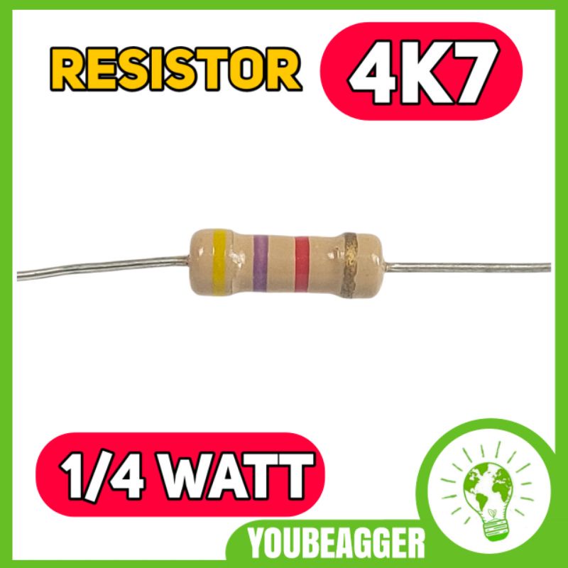 Jual Resistor 4k7 ohm 1/2 Watt 1/4 watt | Shopee Indonesia