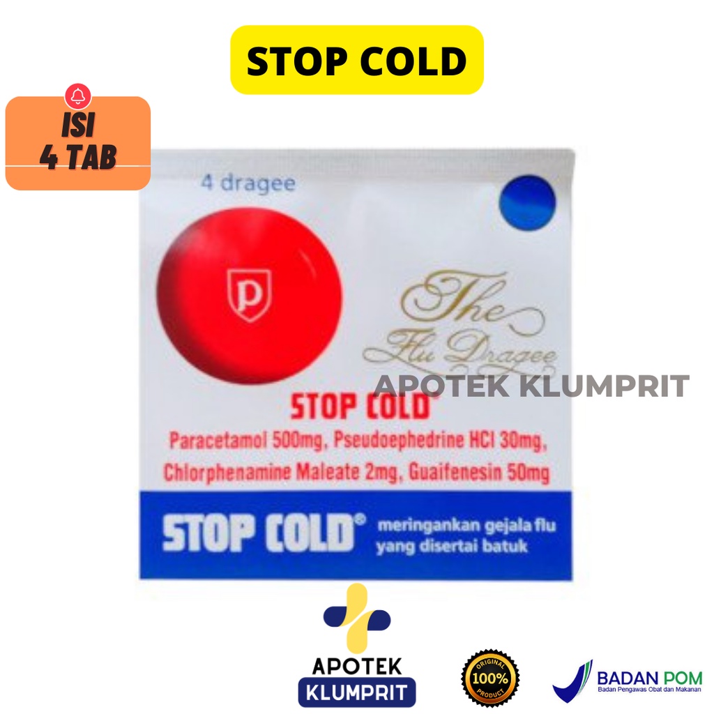 Jual Stop Cold Tablet / 4 Tab / Flu / Pilek / Demam / Batuk | Shopee ...