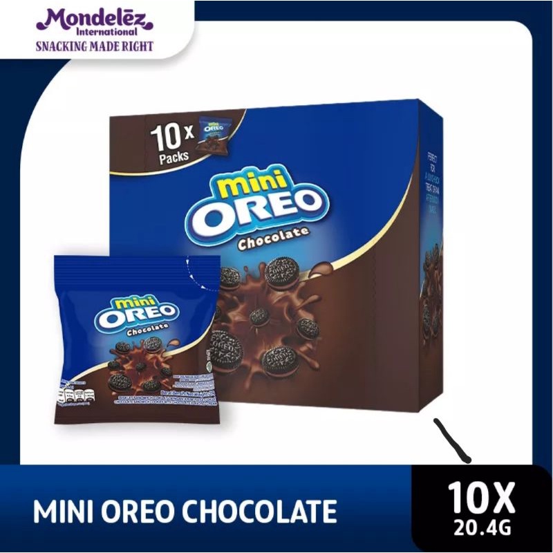 Jual OREO Mini Chocolate Pouch 20.4g x 10pcs (1 box) | Shopee Indonesia