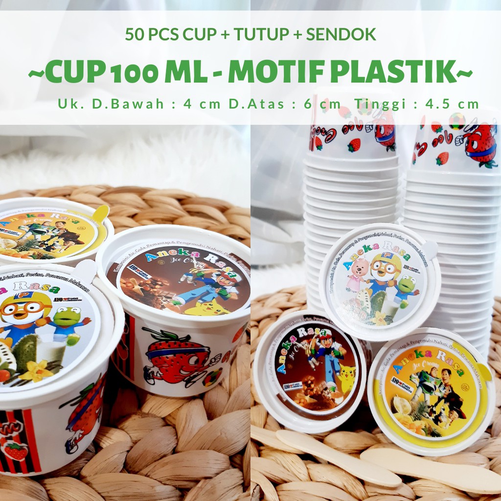 Jual cup es gelas plastik es krim pudding bening +tutup 60ml,Cup Es ...
