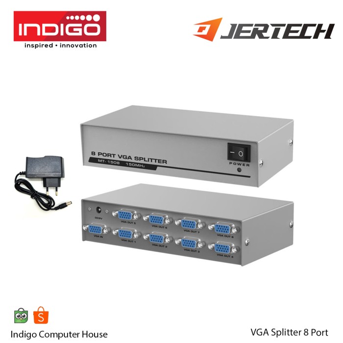 Jual VGA SPLITTER 8 PORT / VGA SPLITER 1 TO 8 PORT + ADAPTOR | Shopee ...