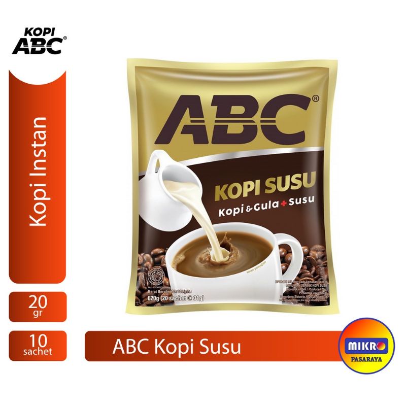 Jual ABC Kopi Susu Instant Kopi Gula Susu [31 gr/ 10 sachet] AYES ...