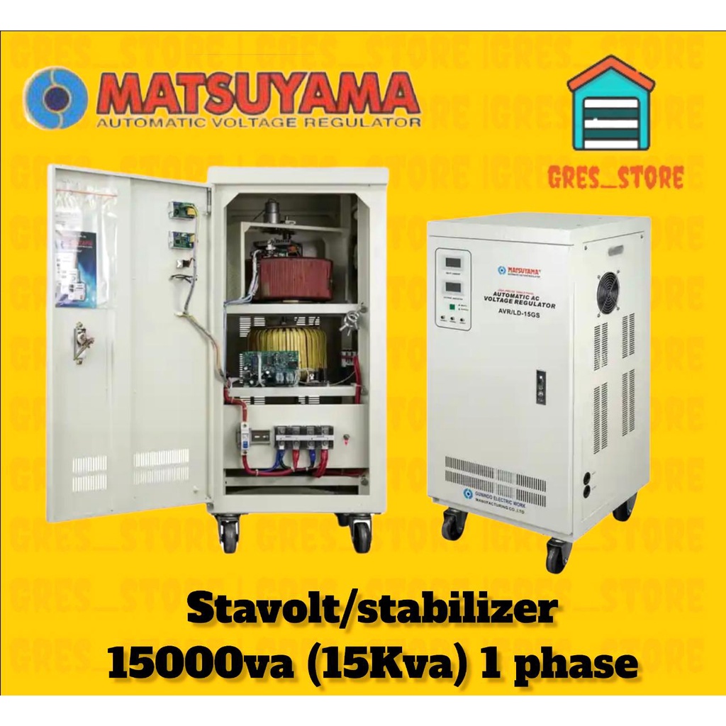 Jual MATSUYAMA Stabilizer 15 KVA-LD 140V 1P Digital AVR STAVOL stavolt ...