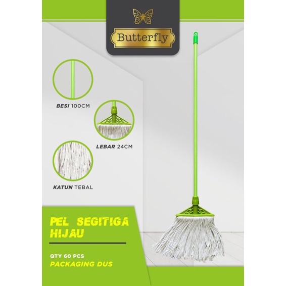 Jual ALAT PEL SUMBU MOP PEL PEMBERSIH LANTAI LEBAR 24CM BUTERRFLY ORI ...