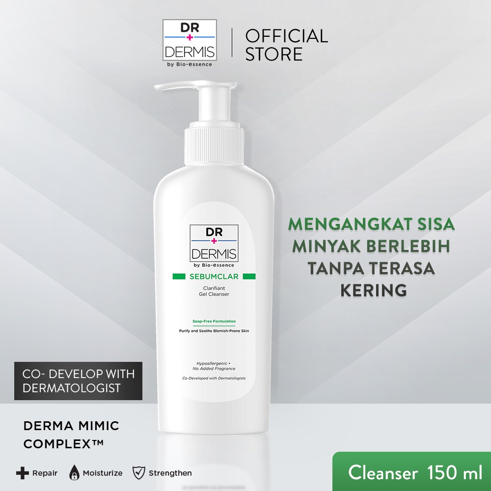 Jual Dr.Dermis Sebumclar Clarifiant Gel Cleanser 150ml - Acne Cleanser pembersih kulit ...