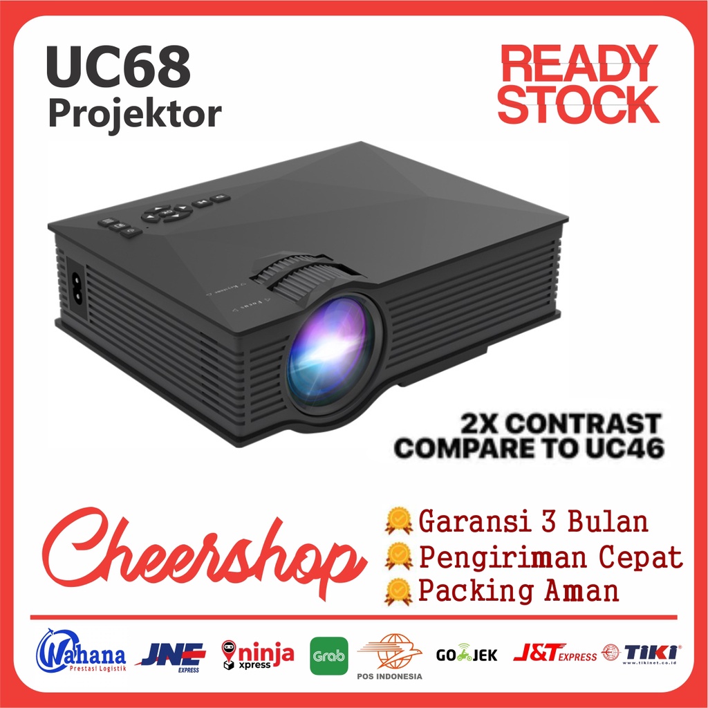 Jual Proyektor Projector Unic UC 68 UC68 Lumens 1800 UC46 + Wifi 1080p ...