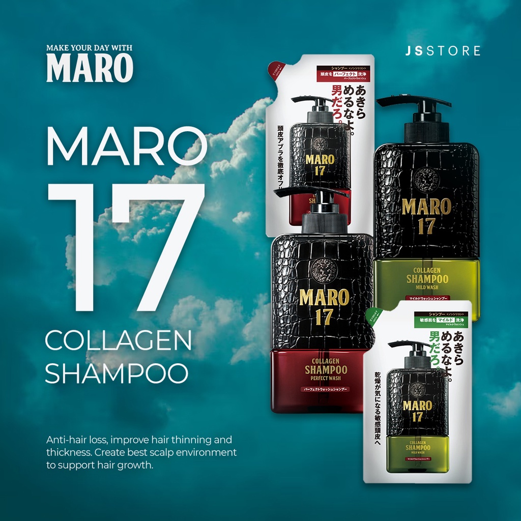 Jual Shampoo Pria MARO 17 Collagen MARO17 Perfect Mild Wash Bottle Refill | Shopee Indonesia