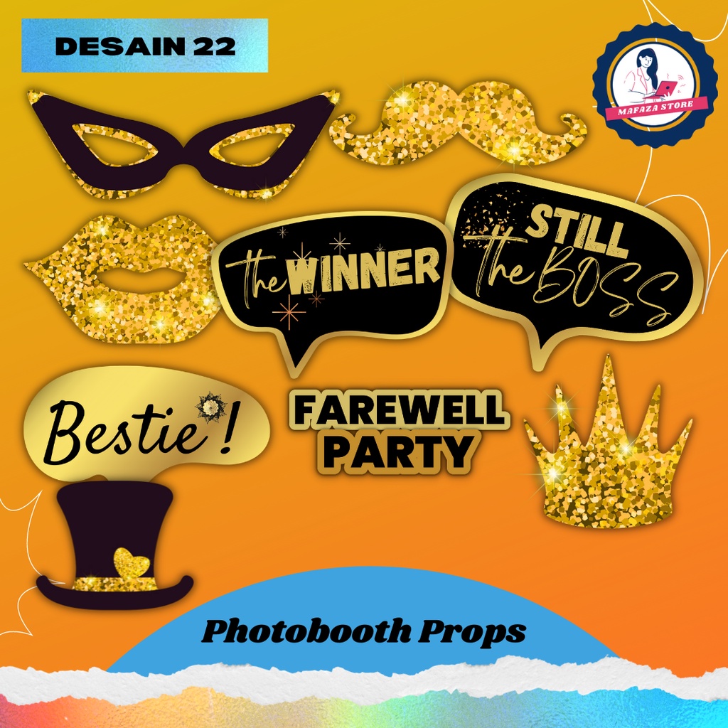 Jual (ISI 8) Photobooth props wisuda Photobooth Farewell perpisahan ...