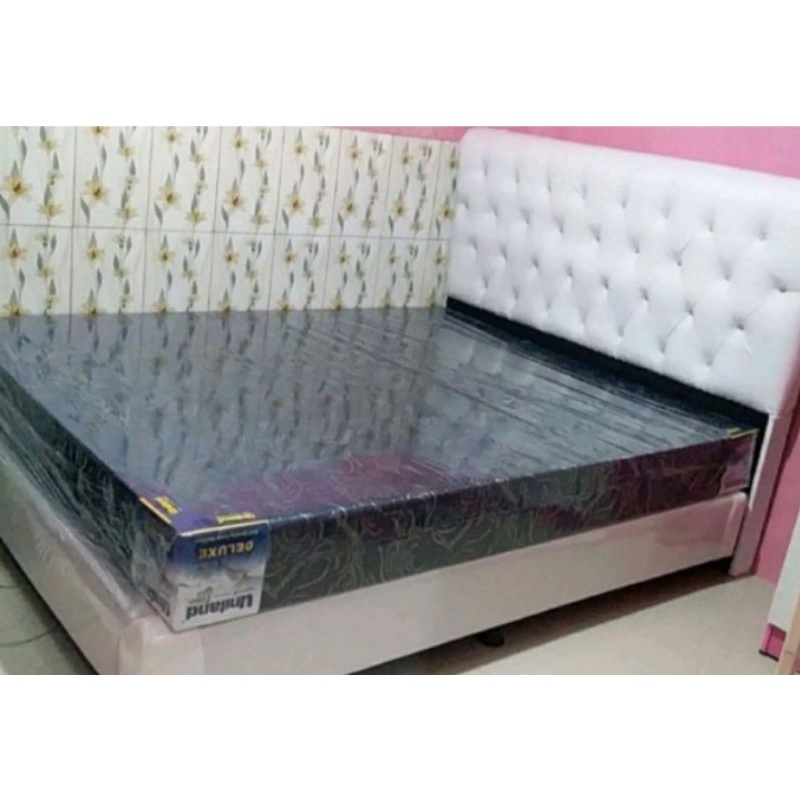 Jual set divan sandaran full kancing dan kasur busa uniland deluxe ...