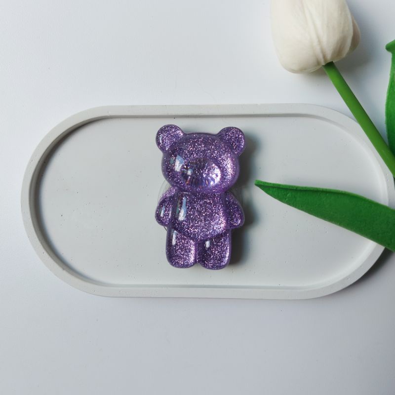Jual [ READY STOCK ] korean popsocket aesthetic griptok gummy bear clear laser hologram glitter ...