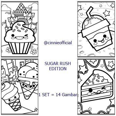 Jual [ Sugar Rush Edition ] Kertas Buku Mewarnai Gambar Karakter Doodle ...