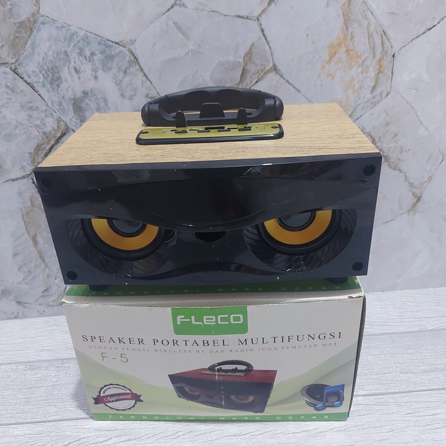 Jual SPEAKER BLUETOOTH PORTABLE KLASIK FLECO F5 F6 SPRAKER DOUBLE ...