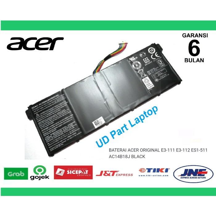 Jual BATERAI ACER ORIGINAL E3-111 E3-112 ES1-511 AC14B18J BLACK ...