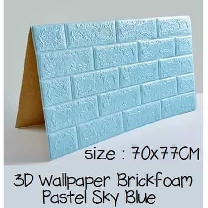 Jual Wallpaper Batu Bata Blue Sky Pastel Modern Foam 3D Ukuran 70 X 77 cm MURAAAh | Shopee Indonesia