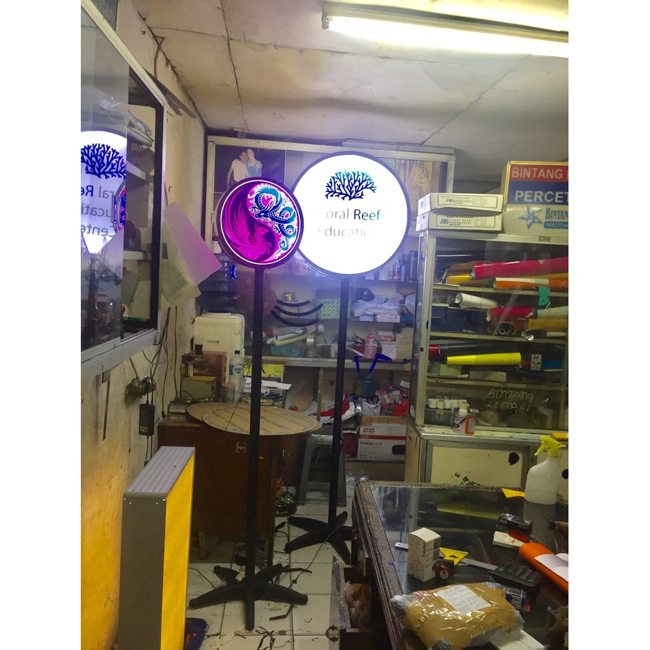 Jual Neon box 40 cm bulat dan tiang&hd995 | Shopee Indonesia