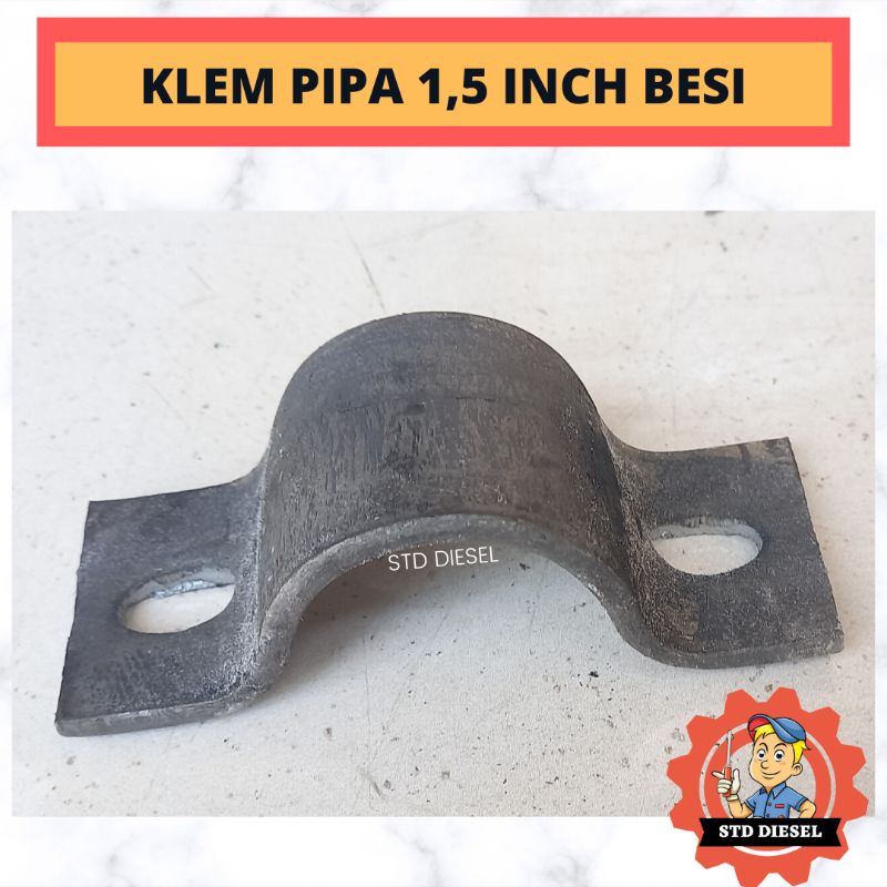 Jual KLEM PIPA AS 1 1/2 INCH 1,5 INC IN KLEM BAHAN BESI TEBAL 5MM AS ...