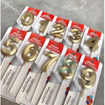 Jual Lilin angka 0-9 diamond gold candle number lilin emas gold ...