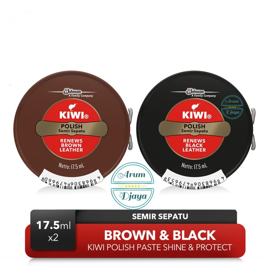 Jual Kiwi Semir Sepatu Hitam Kiwi Paste SP Shoe Polish Black 17.5mL + Brown 17.5mL | Shopee ...