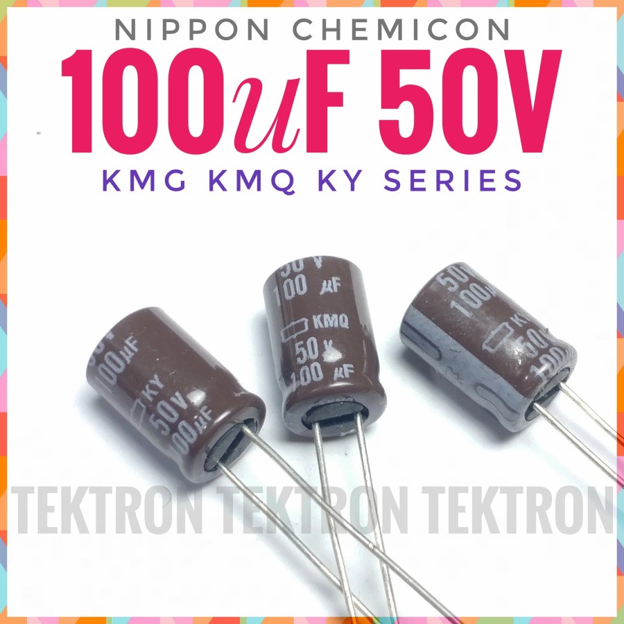 Jual Nippon Chemicon 100uF 50V KY KMG KMQ series elko elco kapasitor | Shopee Indonesia