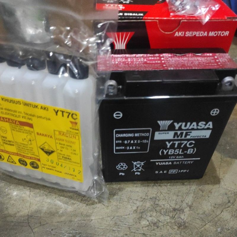 Jual aki kering yuasa YT7C 12V 6ah supra grand mio sporty smash jupiter f1zr | Shopee Indonesia