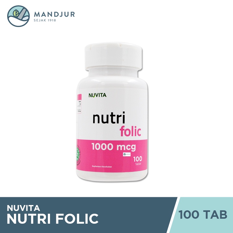 Jual Nuvita Nutri Folic 1000 mcg 100 Tablet - Suplemen Asam Folat 1000 ...