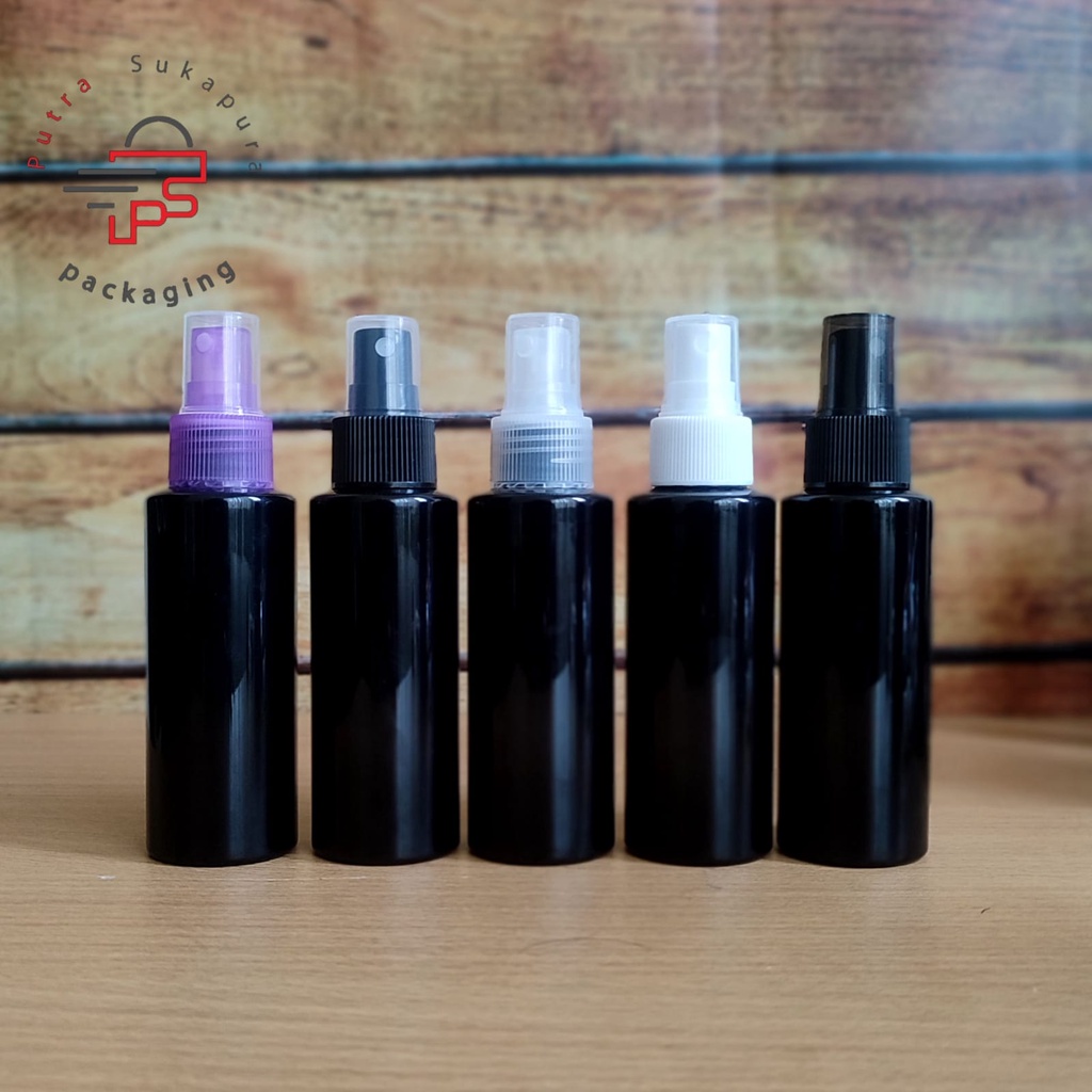 Jual botol spray 100ml rf hitam / botol pet spray 100ml hand sanitier ...