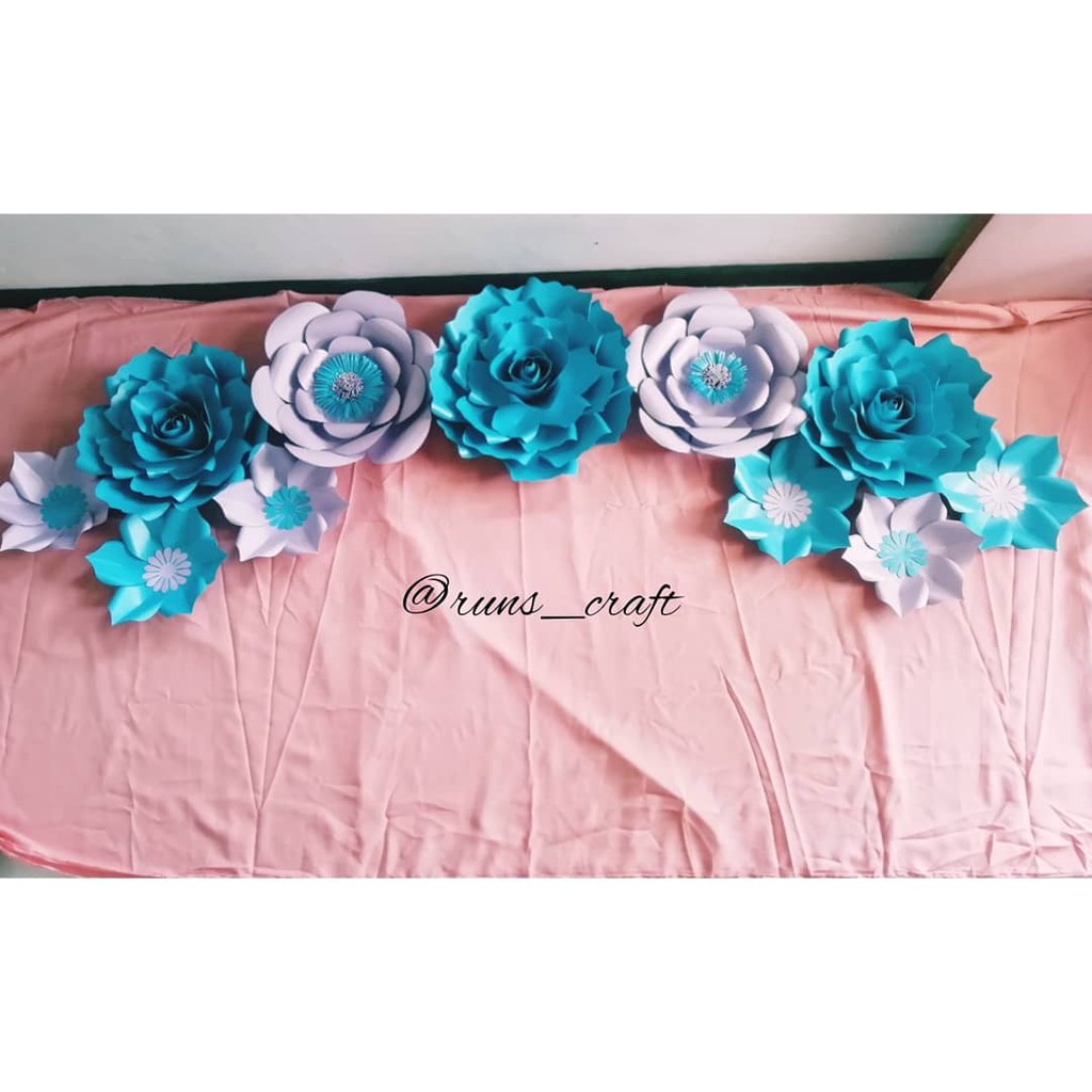 Jual PAPER FLOWER SET/DEKORASI BUNGA KERTAS/BACKDROP ACARA/HIASAN ...