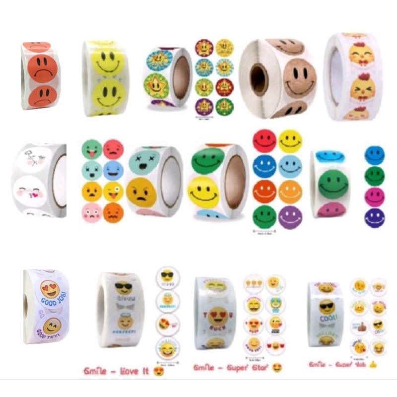 Jual KiSy.Shop 50pcs Sticker Round Roll / 200pcs Reward Label stiker ...