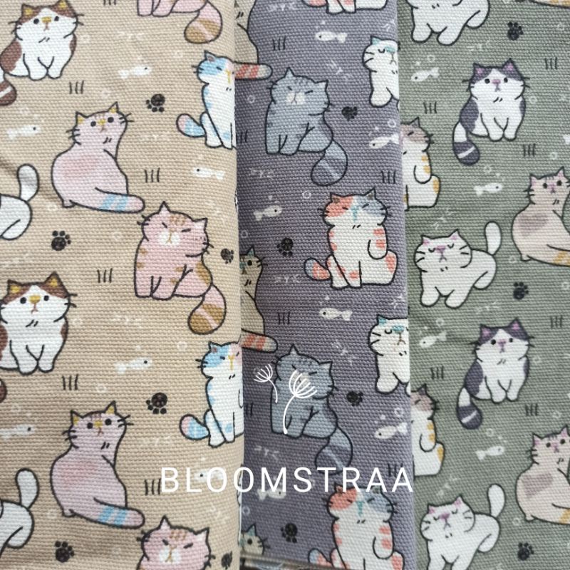 Jual Kain Kanvas Kucing Tabby bahan canvas meteran motif Tabby Cat ...