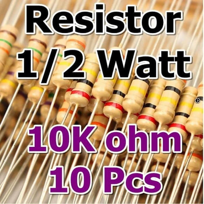 Jual Resistor 10 Pcs 10K ohm 5% 1/2W Resistor Carbon Film | Shopee Indonesia