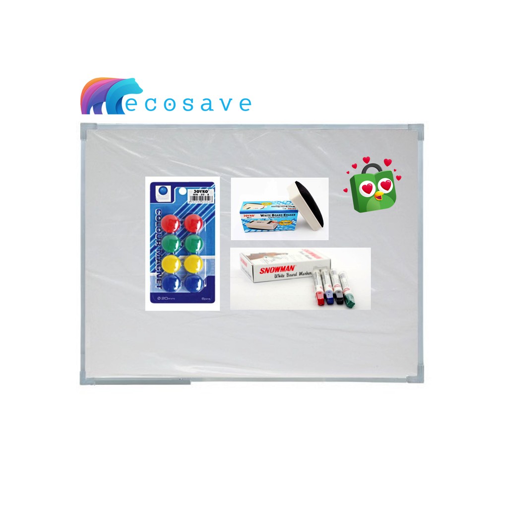 Jual PAKET Whiteboard Magnetik 60x120 Papan Tulis EcoSave White Board ...