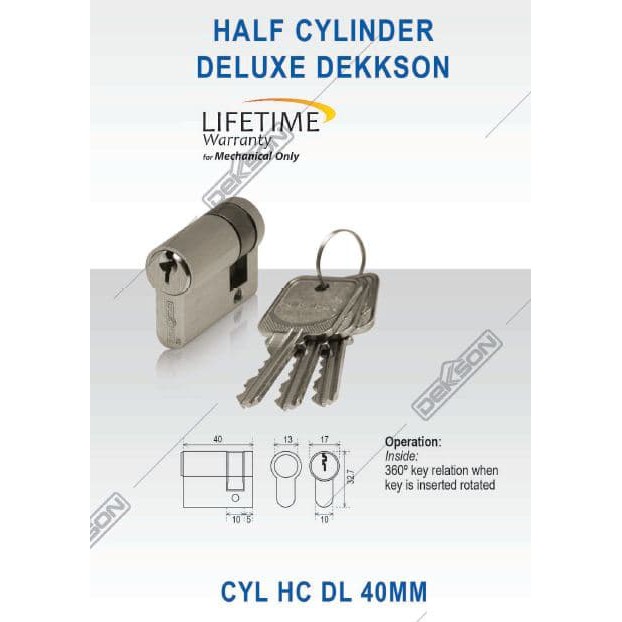 Jual kunci pintu setengah silinder dekson half cylinder hc dl 40mm ...