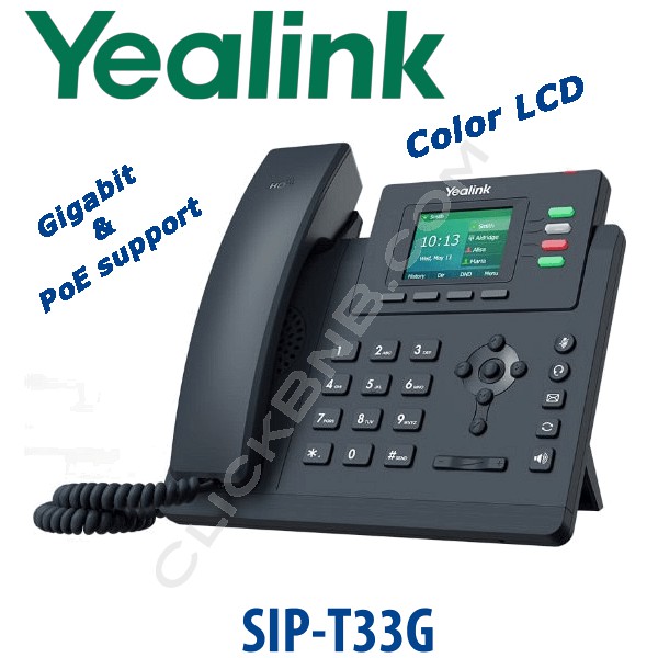Jual Yealink SIP-T33G IP Phone - Entry Level Desktop SIP Phone with Gigabit and Color LCD ...