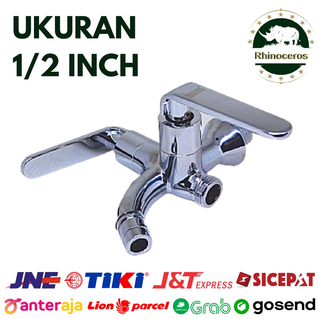 Jual Kran Double Kran Shower Kamar Mandi Keran Double Cabang 1/2" | Shopee Indonesia