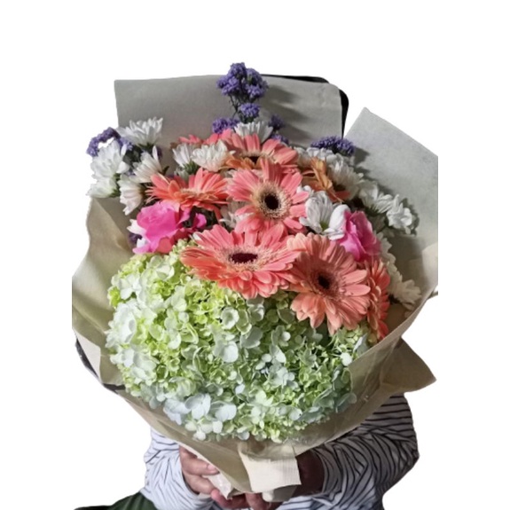 Jual Bouquet Buket Bunga Jumbo Mix Garbera Rose Aster Hortensia Pikok ...