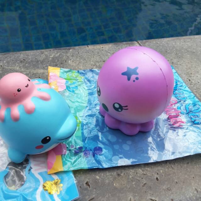 Jual wimpy dolphin chibi purple octopus cutie creative squishy mainan ...
