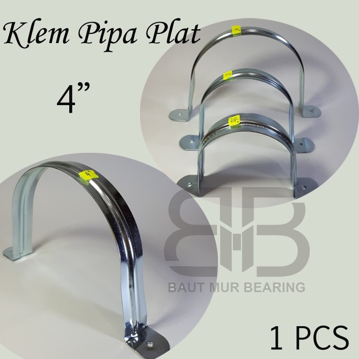 Jual Klem Pipa Plat 4" inch Besi / Pipe Clamp / Klem Omega Biasa 1 PCS ...