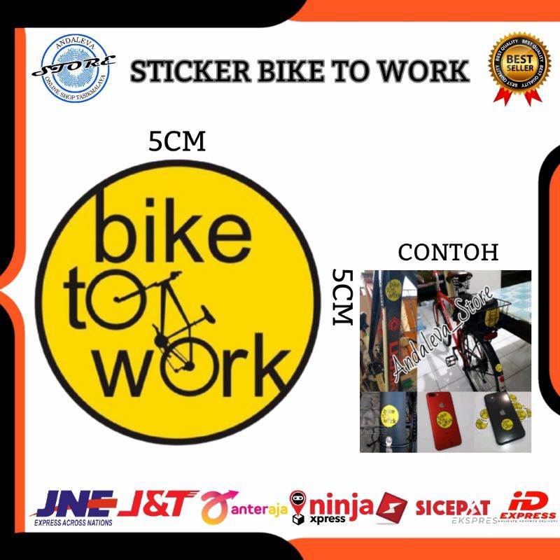 Jual Sticker Bike To Work / Decal Sticker Bike To Work / Sticker Sepeda ...