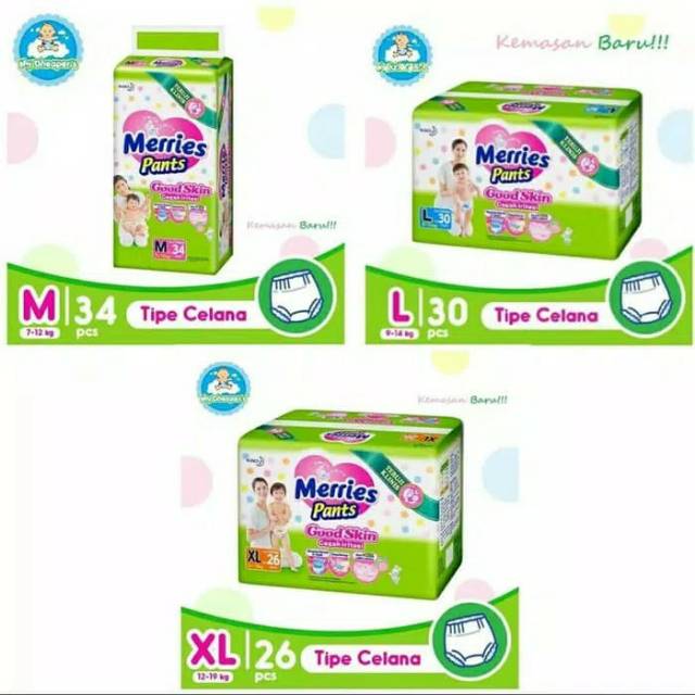 Jual Promo Merries pants S40 M34 L30 XL26 L20+2 M22+2 | Shopee Indonesia