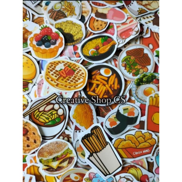 Jual (ISI 10 STIKER ) STICKER GAMBAR MAKANAN / STIKER KUE / STIKER ...