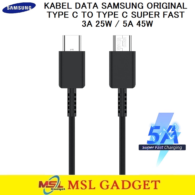 Jual Kabel Data Samsung USB Type C to Type C 3A 25W / 5A 45W SFC Super ...