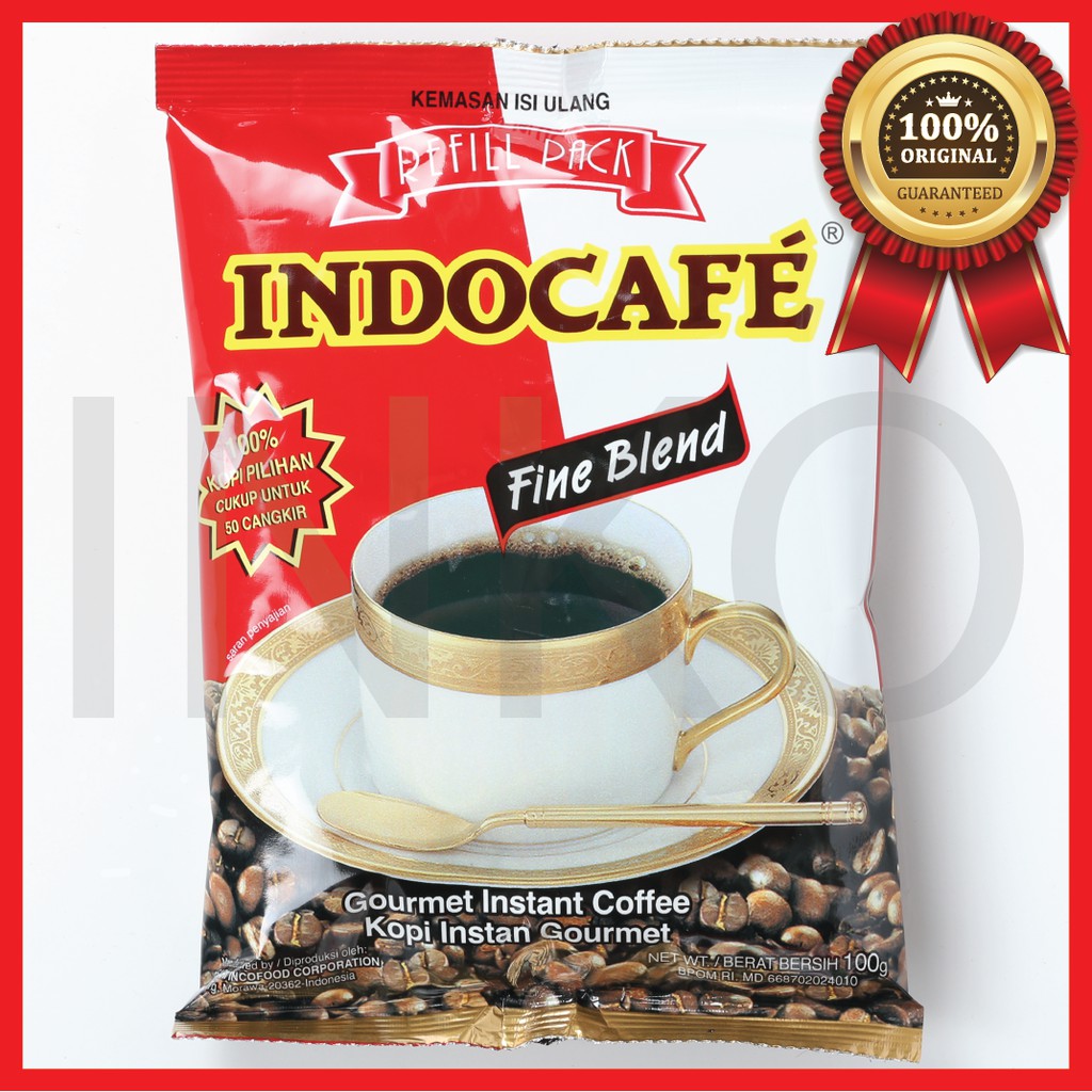 Jual INDOCAFE FINE BLEND GOURMET INSTANT COFFEE REFILL PACK 100GR ...